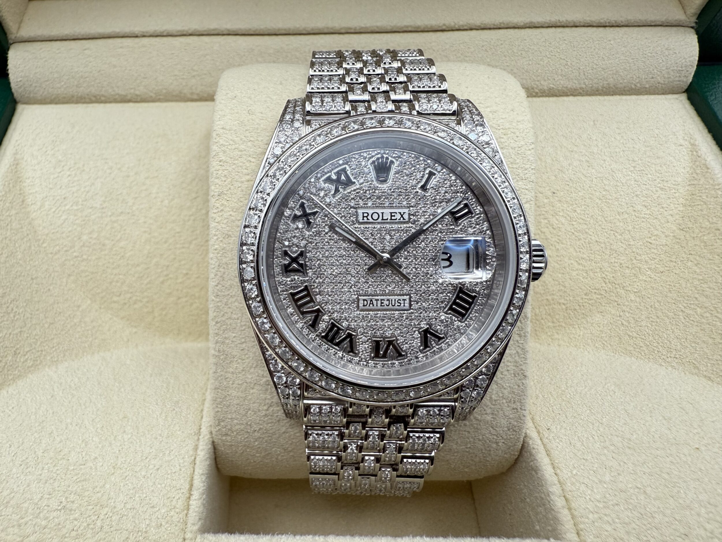 Rolex Datejust “ICED OUT” 41mm | VOL ! 9.7ct Diamanten | Romeinse ...